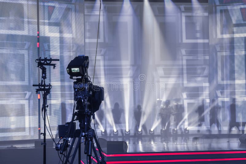 Professional Digital Video Camera, Tv Camera in a Concert Hall Stock ...