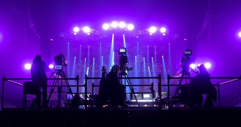 Tv Camera in a Concert Hal. Stock Photo - Image of monitor, light ...