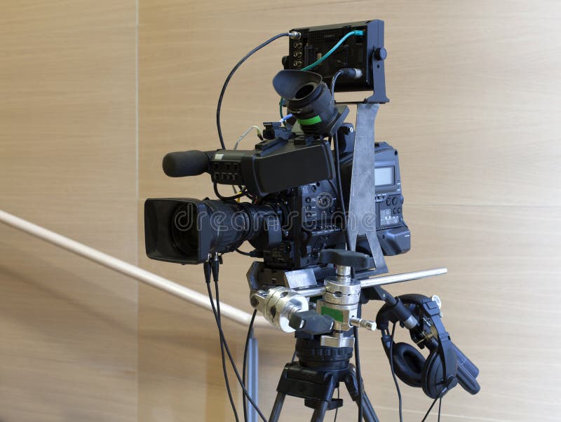 Professional Digital Video Camera Stock Image - Image of action, grass ...