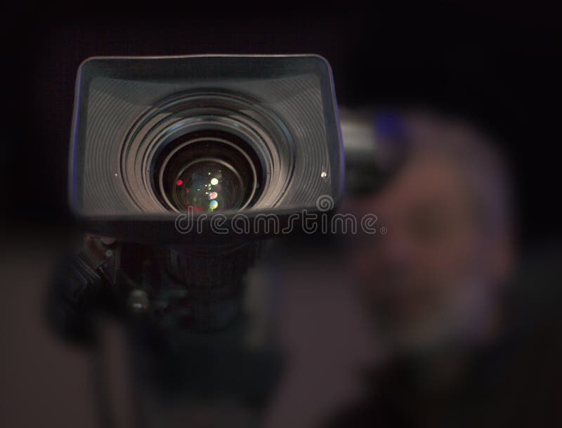 Professional Digital Video Camera in TV Studio Stock Photo - Image of ...