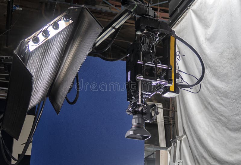 Professional Digital Video Camera in TV Studio Stock Image - Image of ...