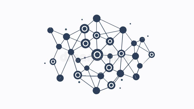 Professional Distributed Network Outline Icons Vector Illustration ...