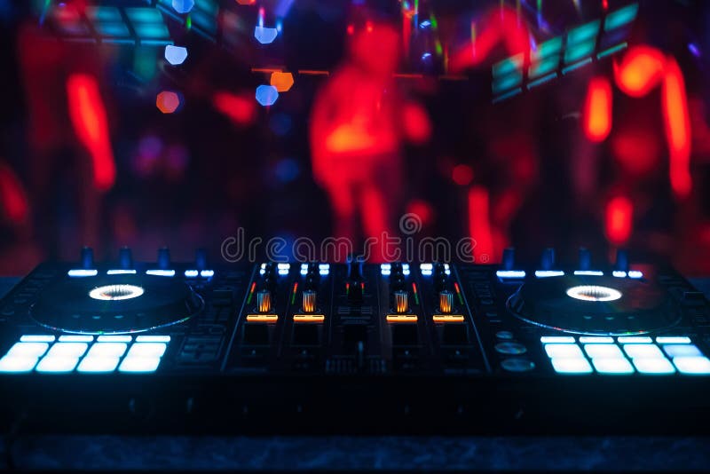 Professional DJ Controller for Mixing Electronic Music Stock Photo ...