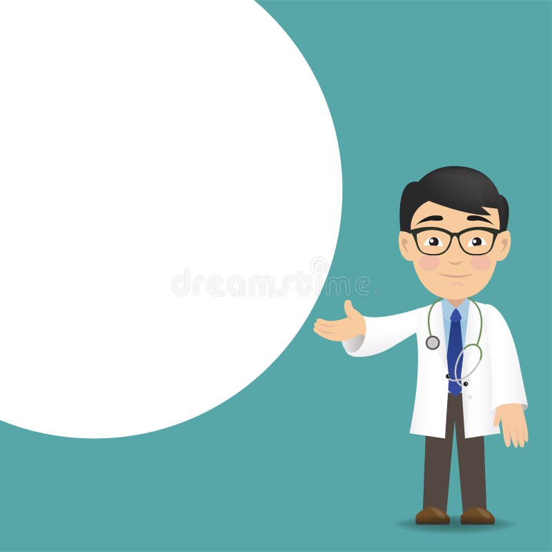 Professional Doctor with Banner and White Background Stock Vector ...