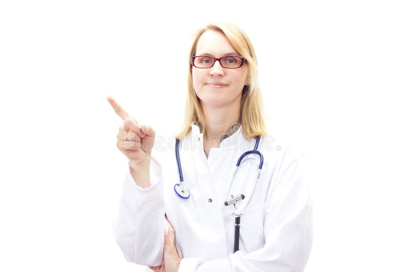 Professional Doctor Pointing at Something Stock Image - Image of ...