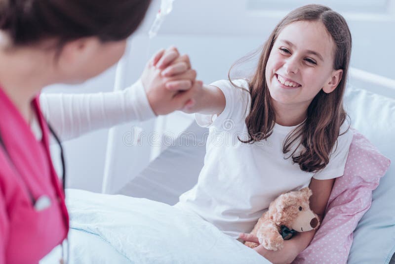 Doctor Supporting Her Sick Child Patient Stock Photo - Image of disease ...