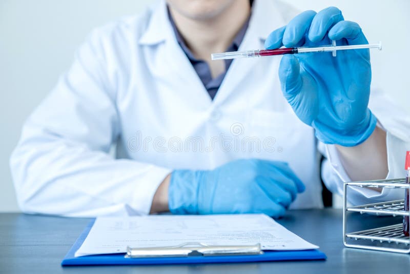 Professional Doctors Perform Find Virus Tests from Samples of Blood ...