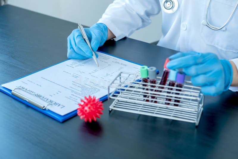 Professional Doctors Perform Find Virus Tests from Samples of Blood ...