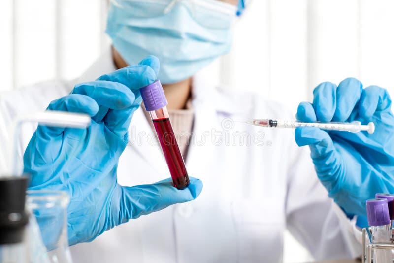 Professional Doctors Perform Find Virus Tests from Samples of Blood ...