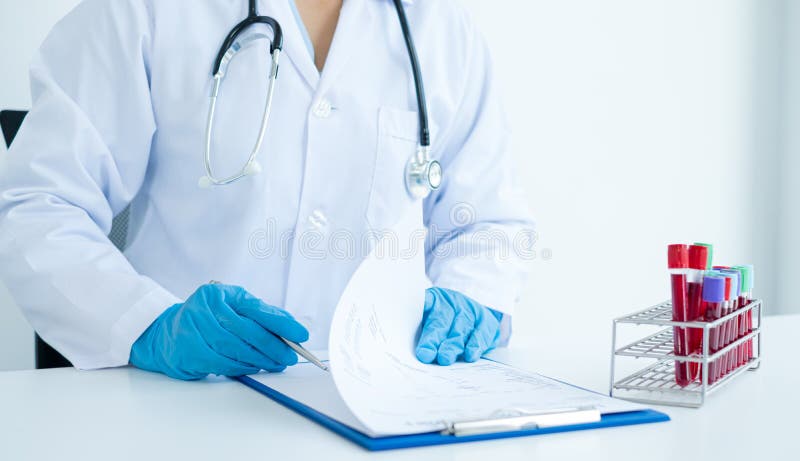 Professional Doctors Perform Tests from Samples of Blood Tests To ...