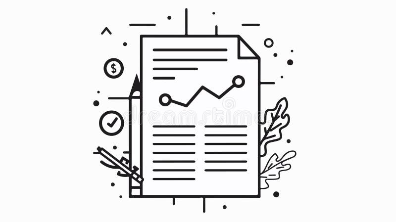 Professional Document Analysis Graph Vector Illustration Stock Vector ...