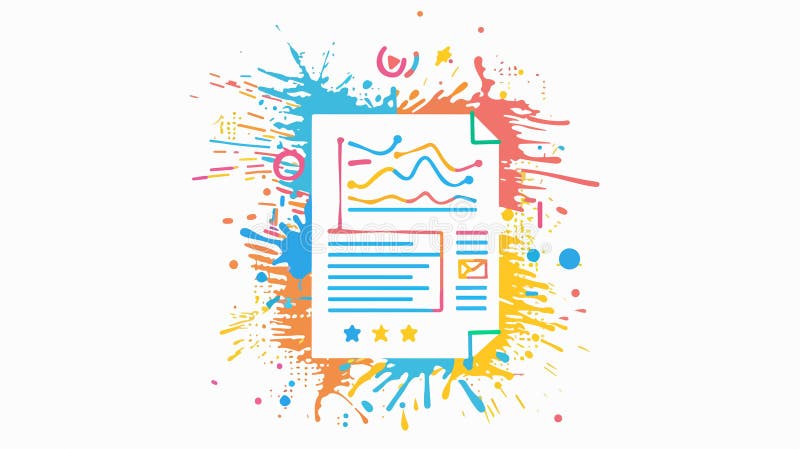 Professional Document Analysis Graph Vector Illustration Stock Vector ...