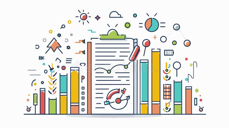 Professional Document Analysis Graph Vector Illustration Stock Vector ...