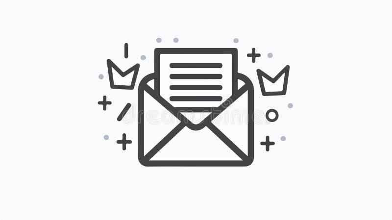 Professional Document Reply Outline Vector Illustration Stock ...