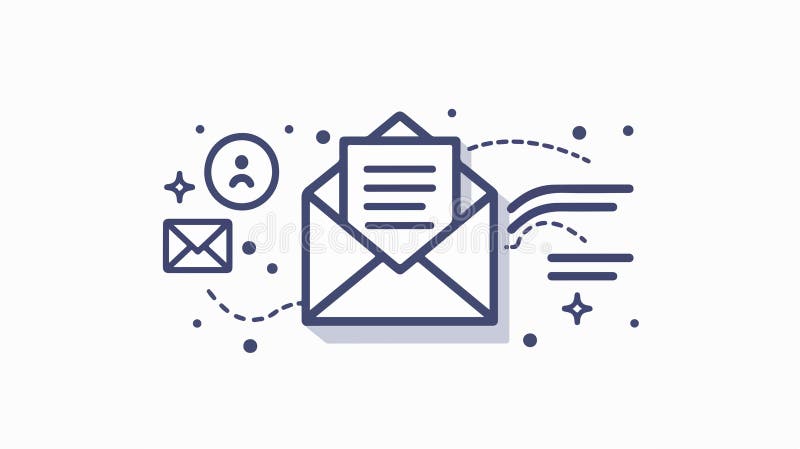 Professional Document Reply Outline Vector Illustration Stock ...