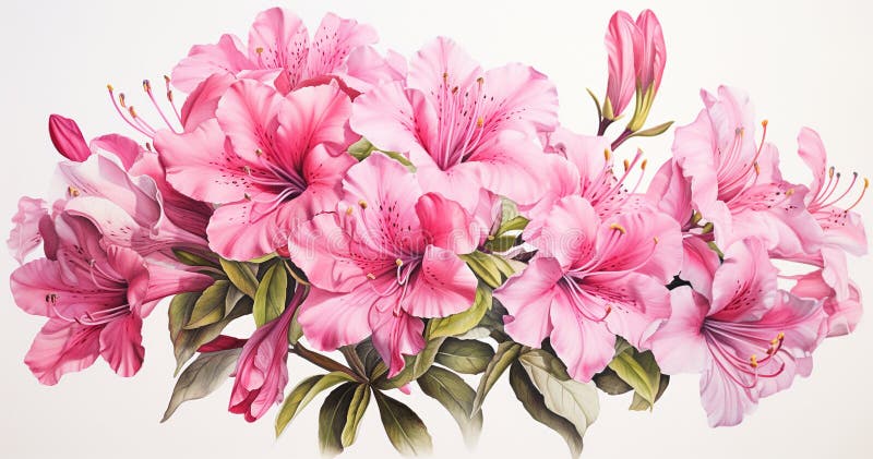 Azalea flowers stock illustration. Illustration of green - 282614159