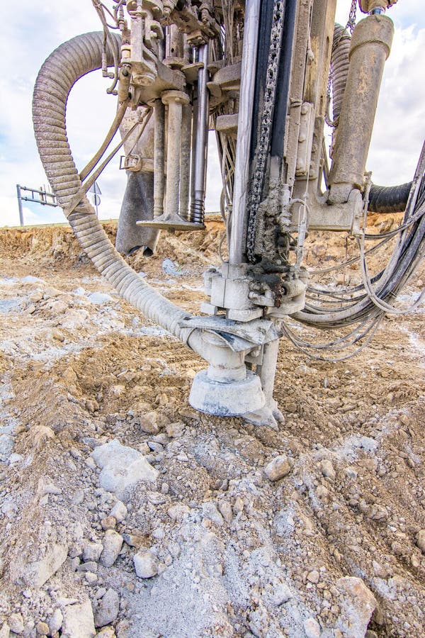 Professional Drilling Rig Doing a Geotechnical Study of the Terrain ...