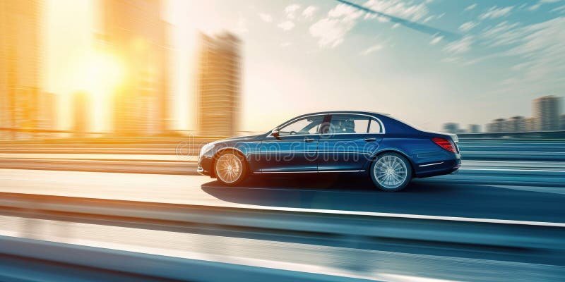 Professional Drive: Dynamic Business Car Motion. Stock Illustration ...