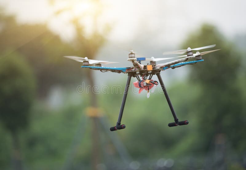 Drone with GPS flying stock image. Image of unmanned - 126164635
