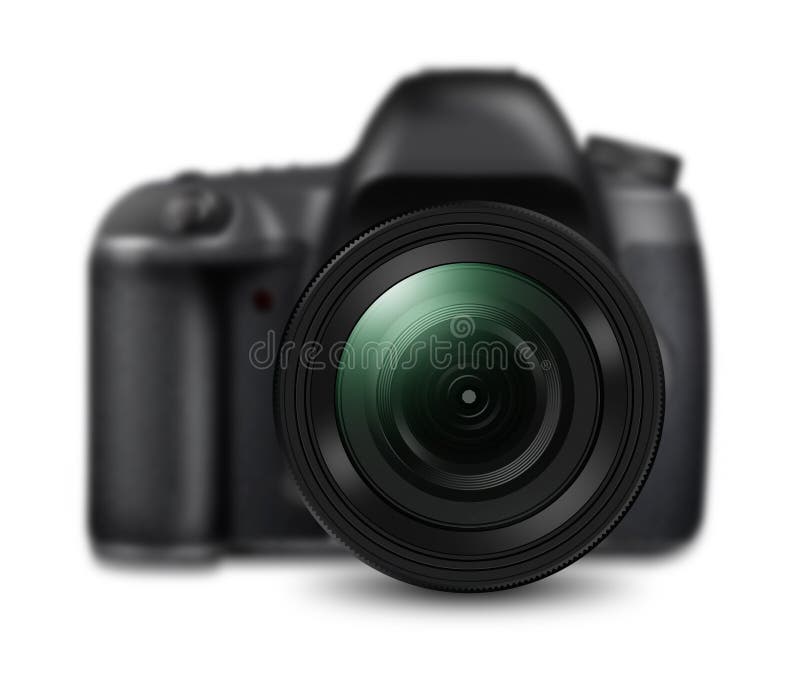 Professional DSLR Camera Isolated on White Stock Illustration ...