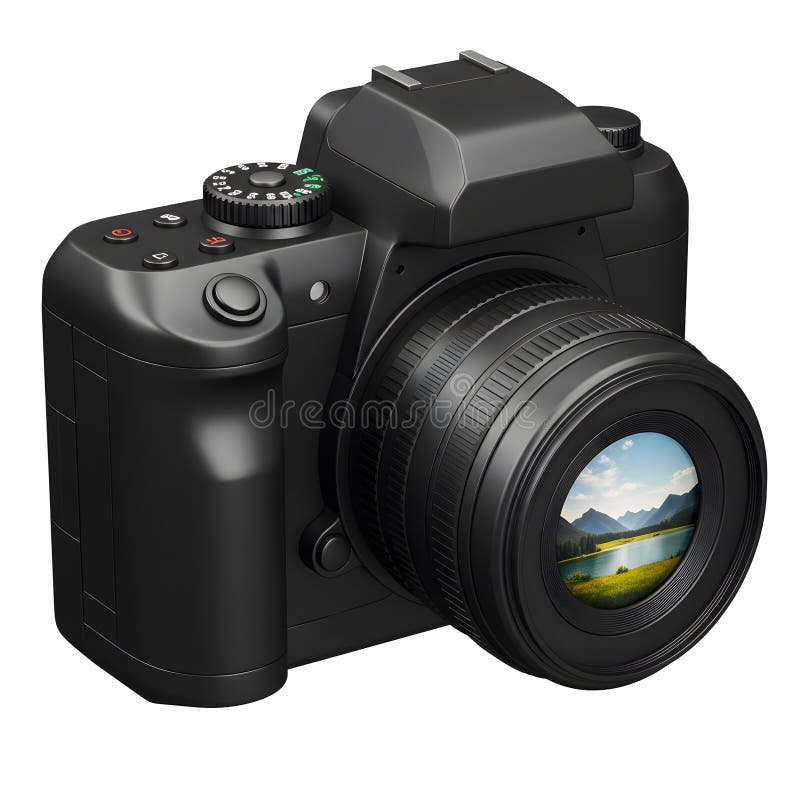 Professional DSLR Camera with Stunning Landscape Preview: High ...