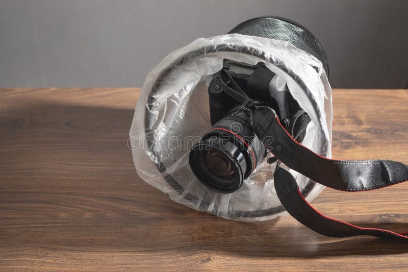 Professional Dslr Camera and Trash Can Stock Image - Image of recycle ...