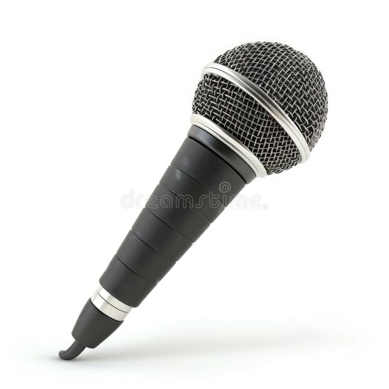 Professional Dynamic Microphone Isolated on White Background Stock ...