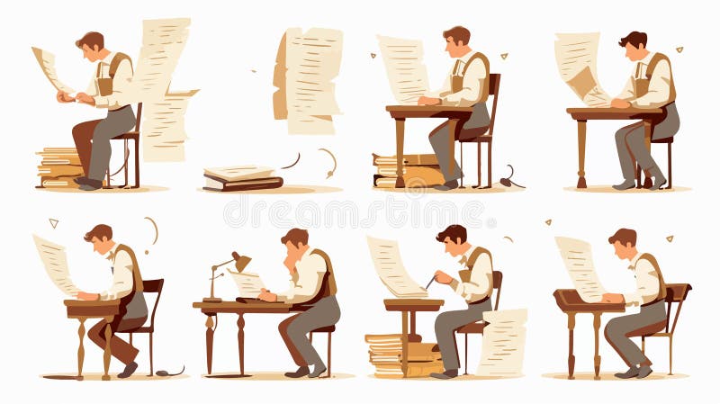 Professional Editors Checking Texts and Correcting Grammar for Accuracy and Quality Stock Vector ...