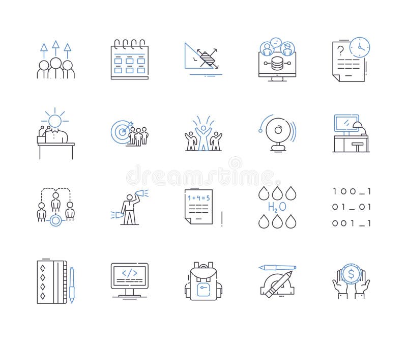 Professional Education Outline Icons Collection. Professional ...