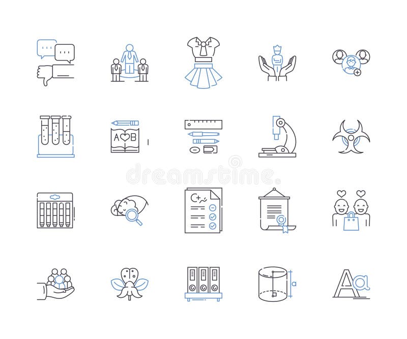 Professional Education Outline Icons Collection. Professional ...