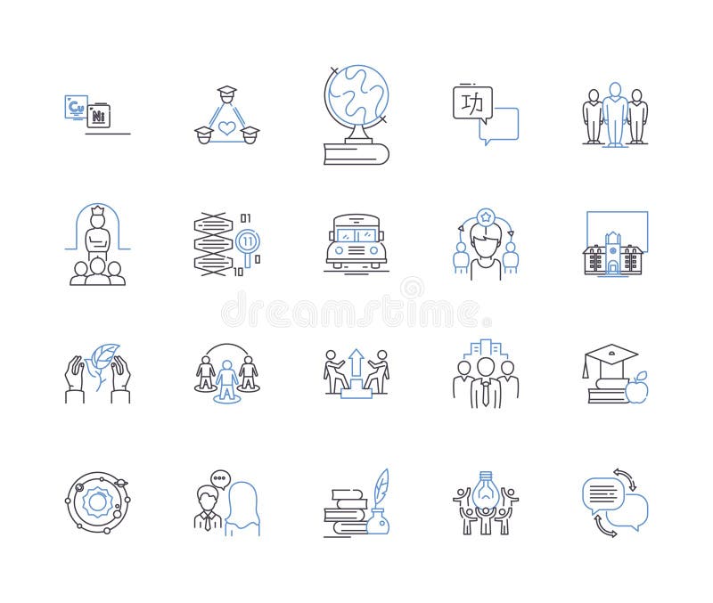 Mastery Education Line Icons Collection. Expertise, Skills, Proficiency ...