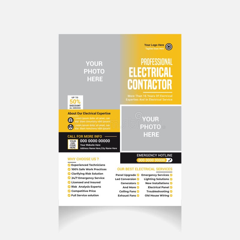 Professional Electrical Service Flyer Design Stock Vector ...