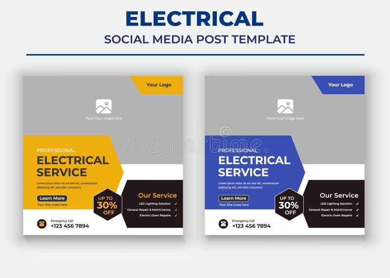 Professional Electrical Service Poster, Electrical Social Media Post ...