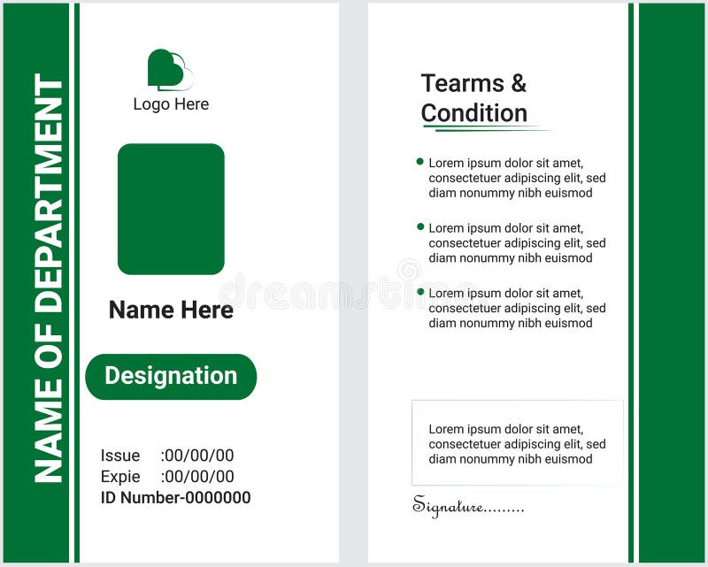 Professional Elegant Employee ID Card Stock Illustration - Illustration ...