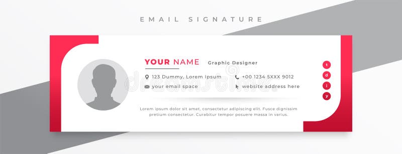 Professional Email Footer Template Design with Social Media Profile ...