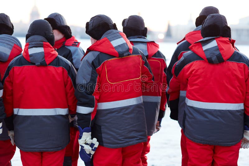 Professional Emergency Service Workers Stock Image - Image of rear ...