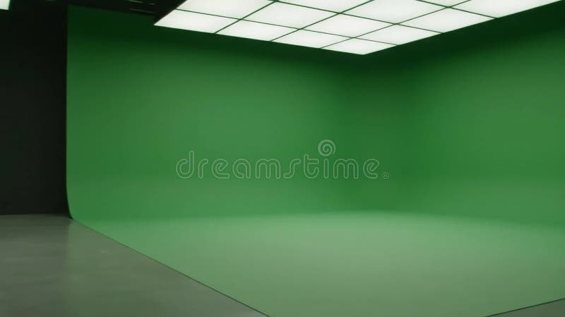 Professional Empty Green Screen Studio Setup with Cyclorama for Video ...
