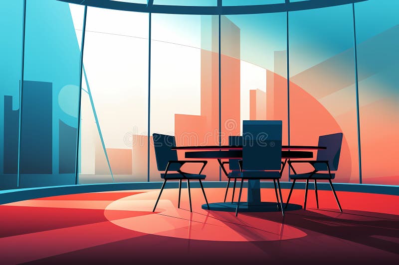 Professional Empty Office Meeting Room Stock Illustration ...