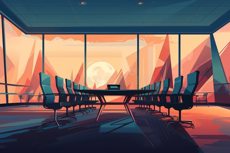 Professional Empty Office Meeting Room Stock Illustration ...