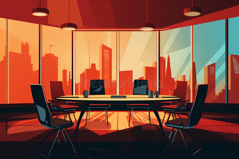 Professional Empty Office Meeting Room Stock Illustration ...
