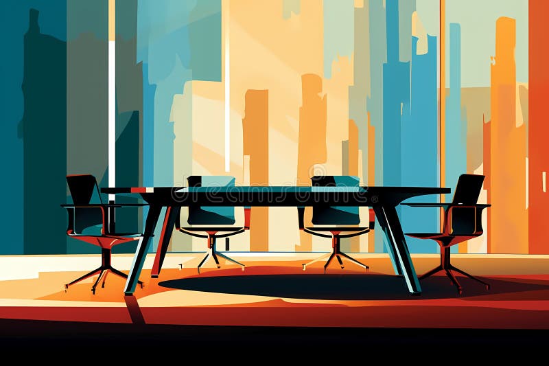 Professional Empty Office Meeting Room Stock Illustration ...