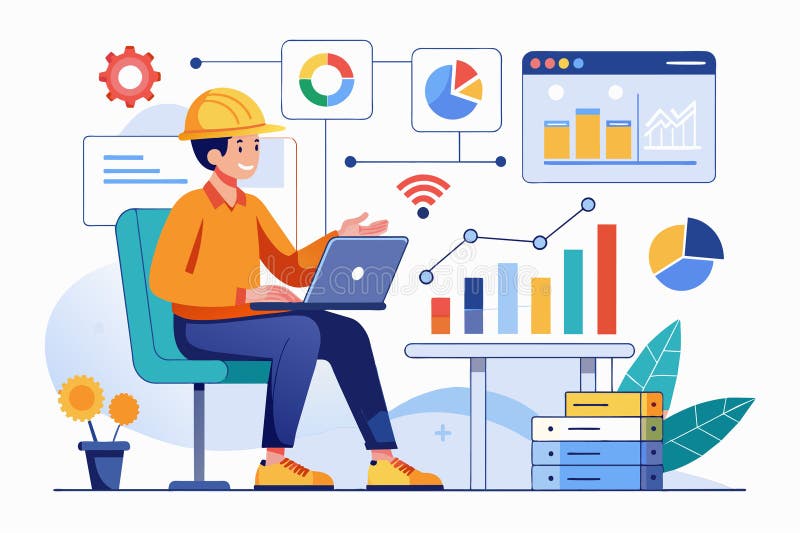 A Professional is Engaged in Analyzing Digital Data and Graphs Using a ...