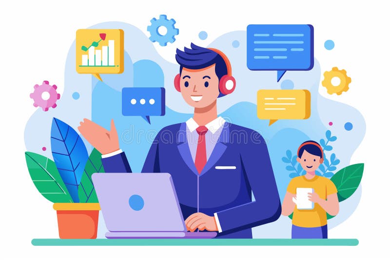 A Professional is Engaging in a Customer Service Management Session ...