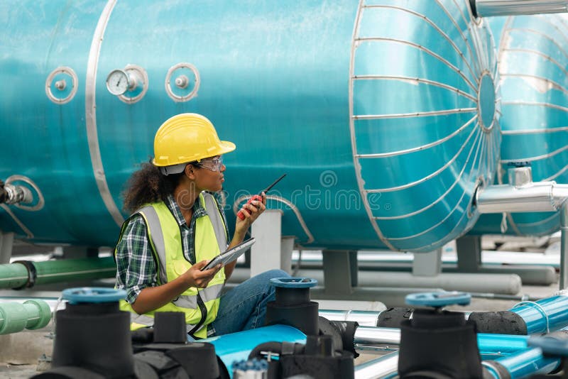 Professional Engineer Black Women Working Checking and Maintenance ...