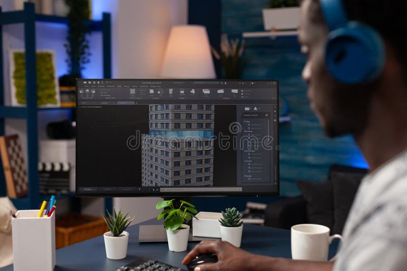 Professional Engineer Developer Working Remote from Home Stock Image ...