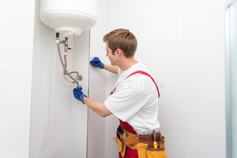 Professional Engineer Doing a Boiler Inspection at Home Stock Photo ...