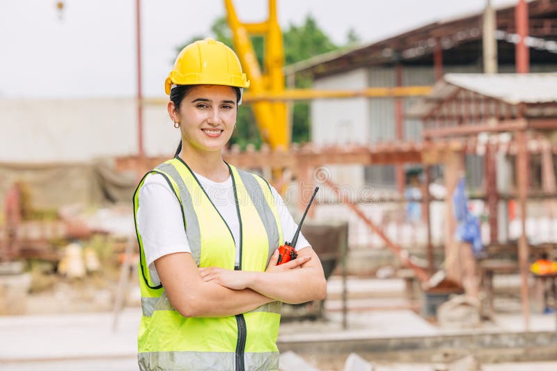 Engineer Female Railway Tracks Service Team Working on Site Survey ...