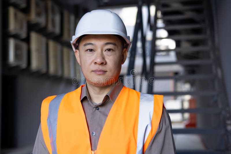 Professional Engineer with Hard Hat on Construction Site Stock Photo ...