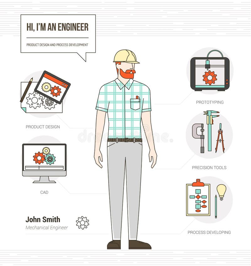 Professional engineer stock vector. Illustration of flow - 58754111