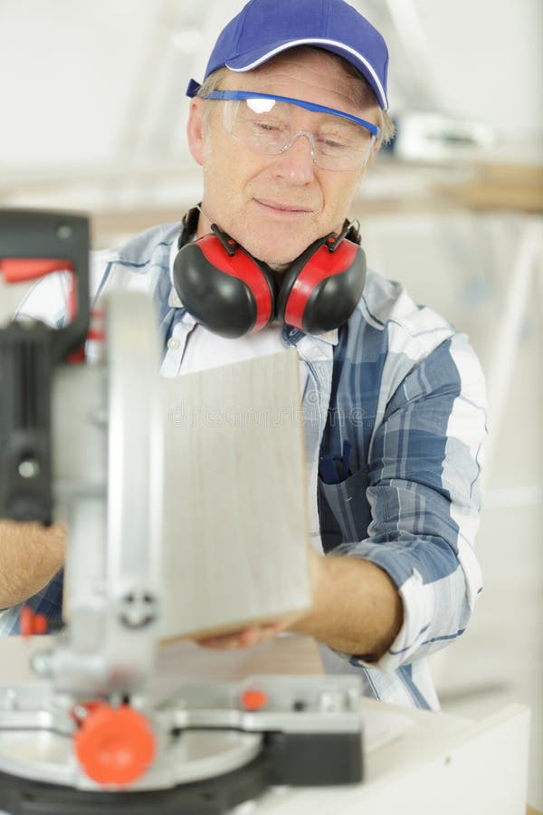 Professional Engineer Modern Wood Factory Stock Photo - Image of ...